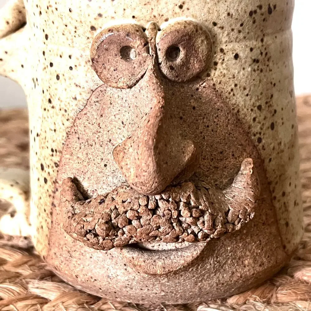 Handmade | Dining | Novelty Handmade Pottery Mustache Face Mug With ...